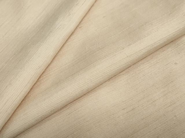 平和屋着物●紅花紬　米沢　白橡色　正絹　逸品　DAAY5823ud