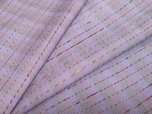 平和屋着物●上質な紬　横段文　正絹　逸品　DAAY5838ud