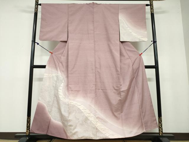 平和屋着物●訪問着　紬地　立波芝文　正絹　逸品　DAAY5892ud