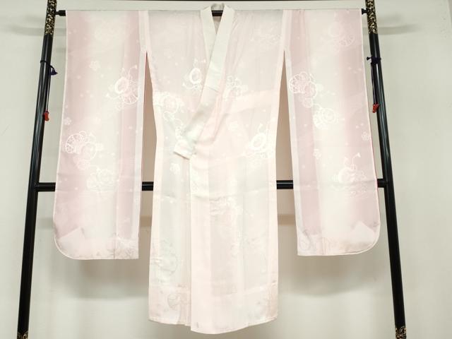 平和屋着物●振袖用長襦袢　無双仕立て　流水花鼓地紋　暈し染め　正絹　逸品　DAAY5904ud