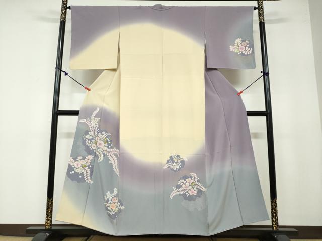 平和屋着物●訪問着　絞り　雪輪辻が花　暈し染め　金銀彩　正絹　逸品　DAAY5906ud