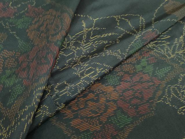 平和屋着物●本場大島紬　冊子草花文　高島屋扱い　正絹　逸品　DAAY5907ud