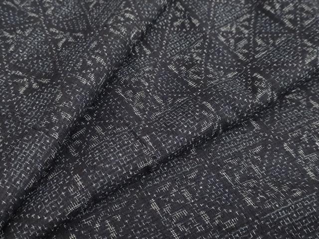 平和屋着物●結城紬　80亀甲　幾何学文様　正絹　逸品　DAAY5931ud