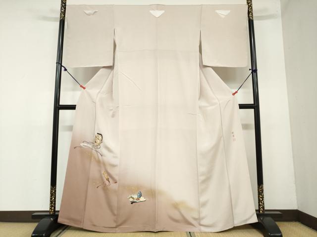 平和屋着物●豪華色留袖　作家物　総刺繍　扇面草花文　能面　暈し染め　金彩　反端付き　伊と幸　正絹　逸品　未使用　DAAY5947ud