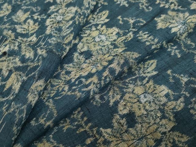 平和屋着物●小千谷紬　草花文　正絹　逸品　DAAY5953ud