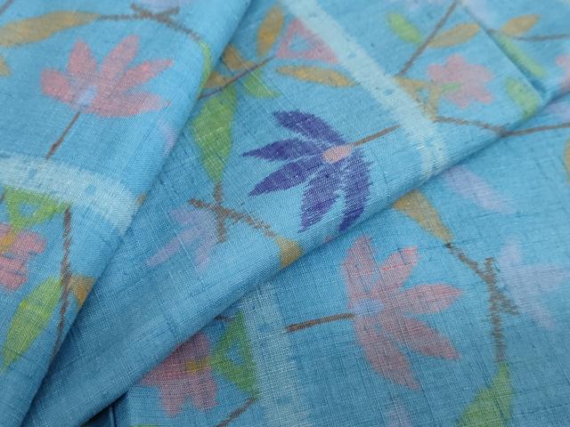 平和屋着物●上質な紬　草花間道　正絹　逸品　DAAY5957ud