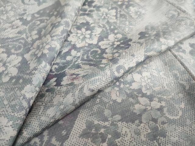 平和屋着物●本場大島紬　白大島　総絣　洋花文　さが美扱い　正絹　逸品　DAAY5974ud