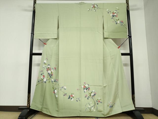 平和屋着物●訪問着　友禅　枝花文　暈し染め　やまと誂製　正絹　逸品　未使用　DAAY5977ud