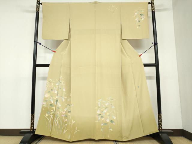 平和屋着物●名匠・初代由水十久師事　本加賀友禅作家　竹内銀風　訪問着　草花文　暈し染め　正絹　逸品　DAAY5989ud