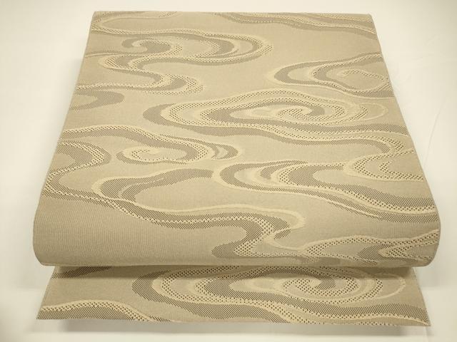 平和屋着物●爪掻き本綴れ　八寸名古屋帯　流水文　正絹　逸品　DAAY8073cm