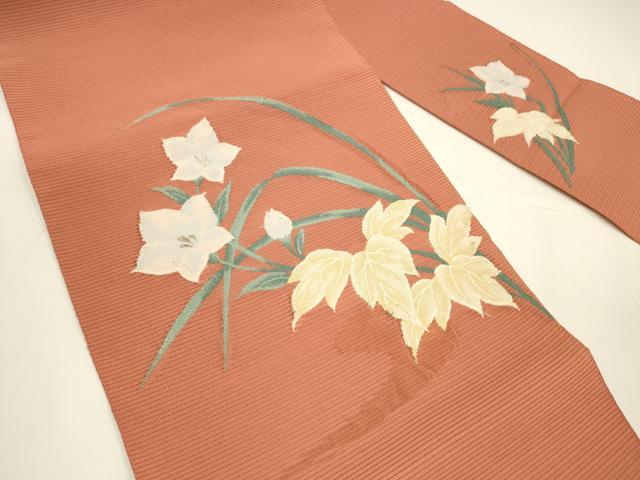 平和屋着物＊夏物　京の名門　じゅらく謹製　絽綴れ　八寸名古屋帯　流水草花文　銀糸　正絹　逸品　DAAY8133cm 平和屋着物＊夏物 京の名門 じゅらく謹製 絽綴れ 八寸名古屋帯