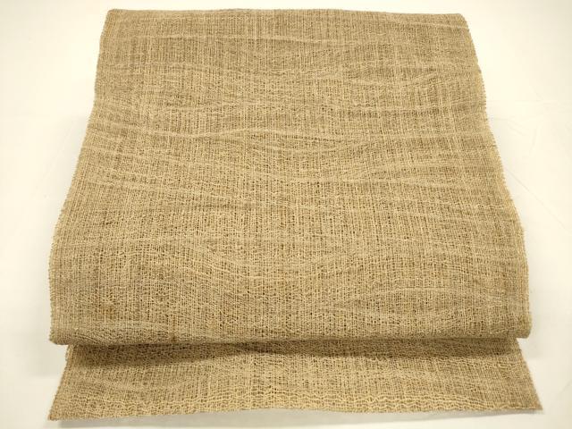 平和屋着物＊夏物　八寸名古屋帯　よろけ縞　麻　逸品　DAAY8152cm