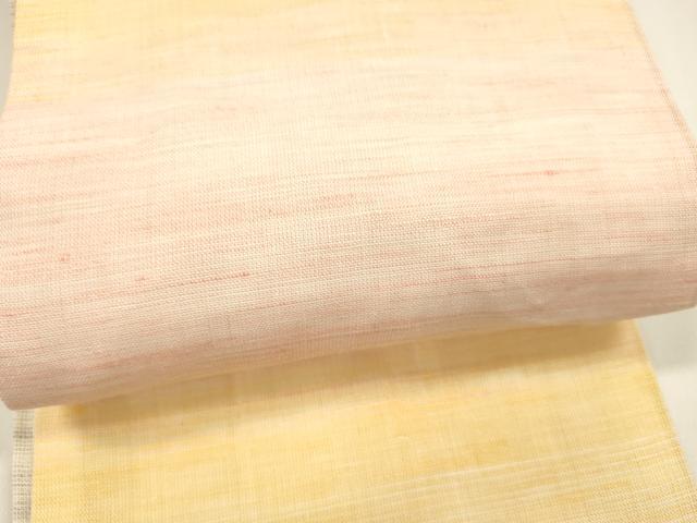 平和屋着物＊夏物　半幅帯　紅花染　霞文　麻　逸品　DAAY8157cm