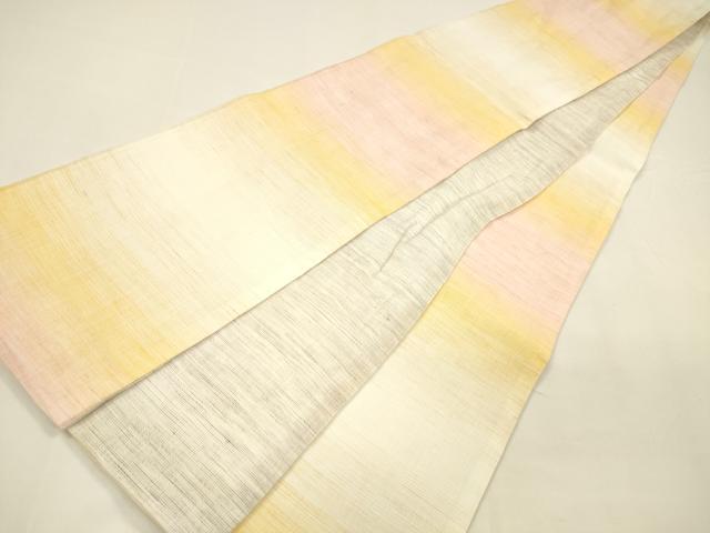 平和屋着物＊夏物 半幅帯 紅花染 霞文 麻 逸品 DAAY8157cm