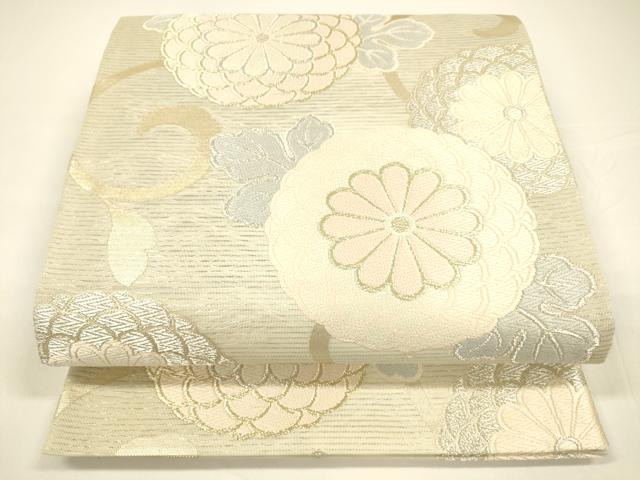 平和屋着物＊夏物　六通柄袋帯　唐織　花唐草文　金銀糸　正絹　逸品　DAAY8165cm