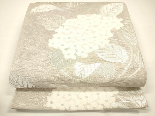 平和屋着物＊夏物　六通柄袋帯　紫陽花　銀糸　正絹　逸品　DAAY8184cm