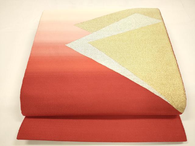 平和屋着物●爪掻き本綴れ　八寸名古屋帯　抽象文様　金銀糸　正絹　逸品　DAAY8226cm