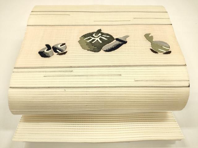 平和屋着物＊夏物　八寸名古屋帯　絽綴れ　成り物　正絹　逸品　DAAY8299cm