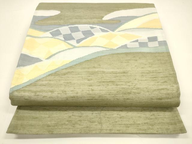 平和屋着物＊夏物　太鼓柄袋帯　流水文　正絹　逸品　DAAY8301cm