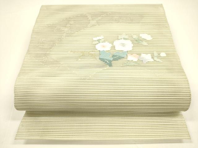 平和屋着物＊夏物　八寸名古屋帯　絽綴れ　草花文　金銀糸　正絹　逸品　DAAY8339cm