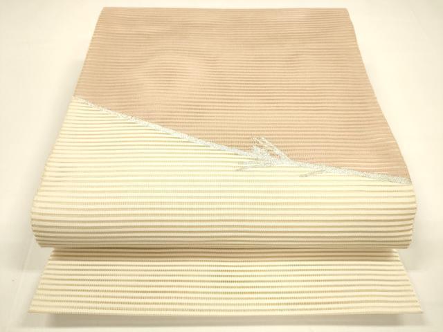 平和屋着物＊夏物　八寸名古屋帯　絽綴れ　抽象文様　銀糸　正絹　逸品　DAAY8343cm