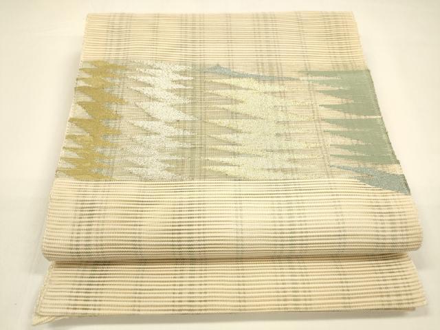 平和屋着物＊夏物　八寸名古屋帯　絽綴れ　抽象文様　金銀糸　正絹　逸品　DAAY8357cm