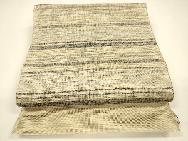 平和屋着物＊夏物　八寸名古屋帯　横段文　正絹　逸品　DAAY8360cm