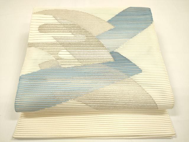 平和屋着物＊夏物　八寸名古屋帯　絽綴れ　抽象文様　金銀糸　正絹　逸品　DAAY8362cm