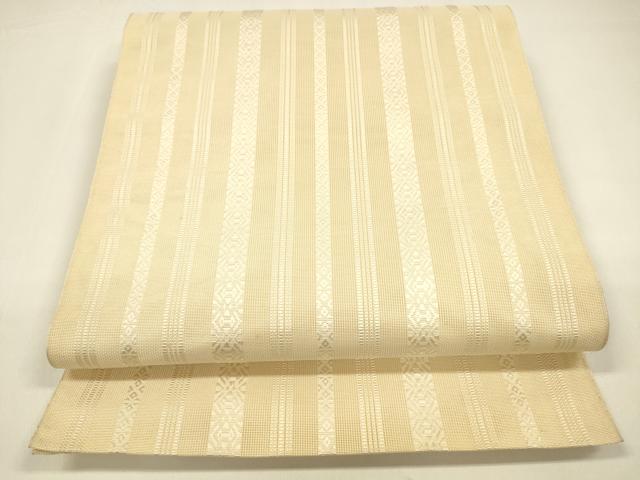 平和屋着物＊夏物　本場筑前博多織　八寸名古屋帯　紗献上　肌色　正絹　逸品　DAAY8405cm