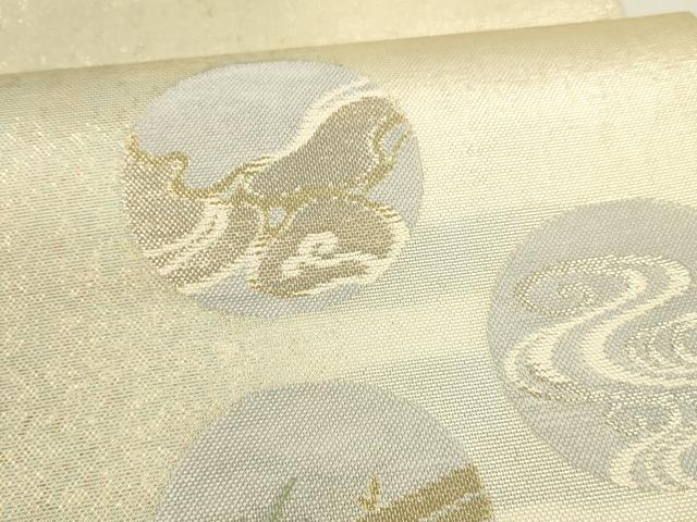 平和屋着物＊夏物 六通柄袋帯 流水露芝文 金銀糸 引箔