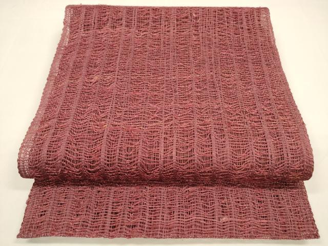 平和屋着物＊夏物　八寸名古屋帯　間道　今様色　正絹　逸品　DAAY8435cm