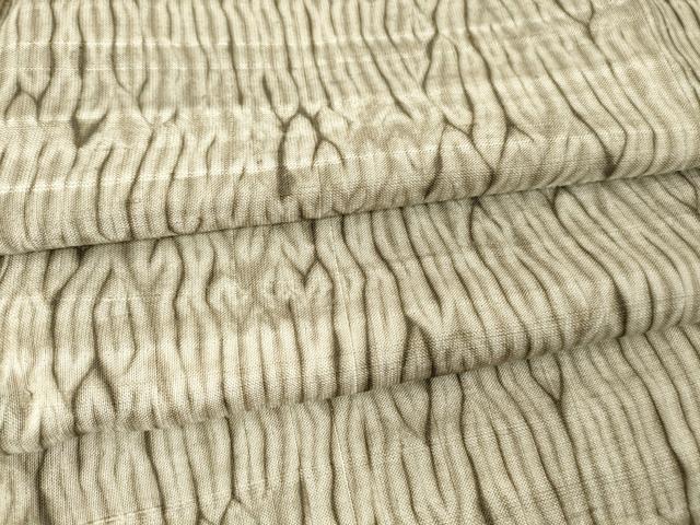 平和屋着物●上質な小紋　紬地　杢目絞り　正絹　逸品　DAAY9216az