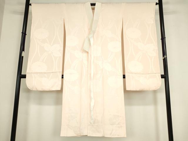 平和屋着物●振袖用長襦袢　袷　桐菊地紋　肌色　正絹　逸品　DAAY9336az