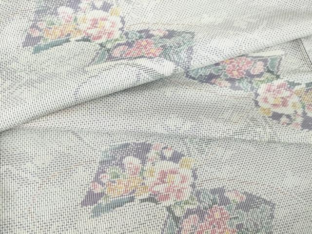 平和屋着物●本場大島紬　白大島　7マルキ　総絣　地紙花文　正絹　逸品　DAAY9346az