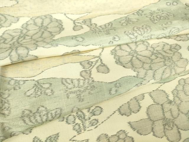 平和屋着物●上質な紬　霞取花文　正絹　逸品　DAAY9361az