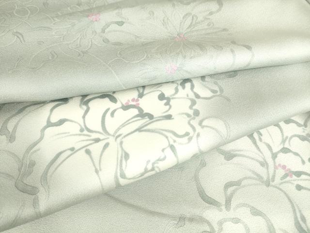 平和屋着物●上質な小紋　草花文　暈し染め　正絹　逸品　DAAY9366az