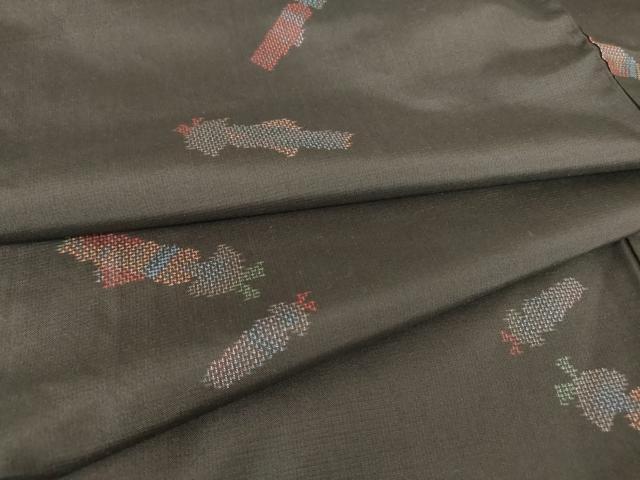 平和屋着物●本場大島紬　9マルキ　地空き　人物文　正絹　逸品　DAAY9513az