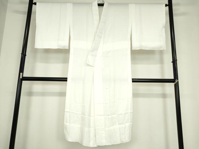 平和屋着物●長襦袢　無双仕立て　紗綾型地紋　白色　正絹　逸品　DAAY9536az