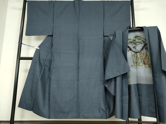 平和屋着物●男性　紬　アンサンブル　120亀甲　正絹　逸品　DAAY9543az