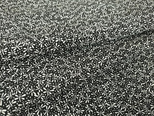 平和屋着物●江戸小紋　蜻蛉　とんぼ　黒地　正絹　逸品　DAAY9625az