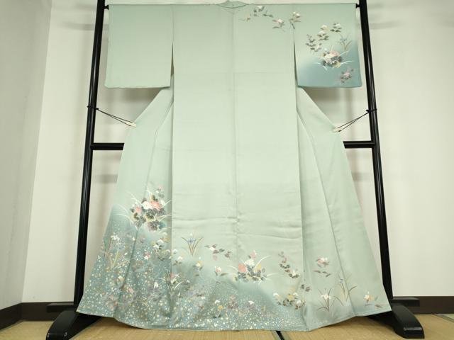 平和屋着物●訪問着　草花文　金彩　正絹　逸品　未使用　DAAY9634az