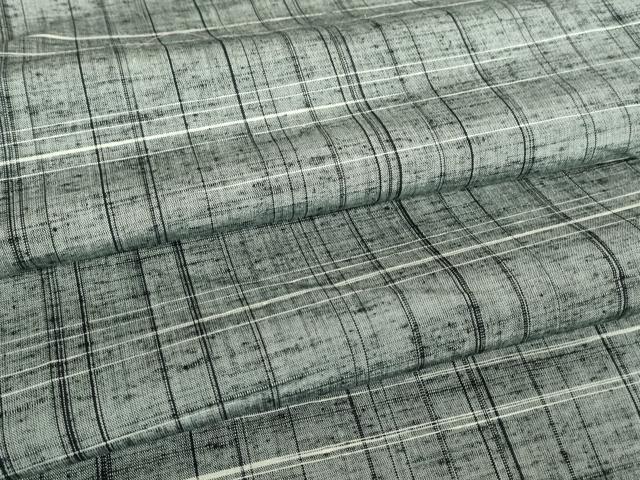 平和屋着物●上質な紬　格子　正絹　逸品　DAAY9666az