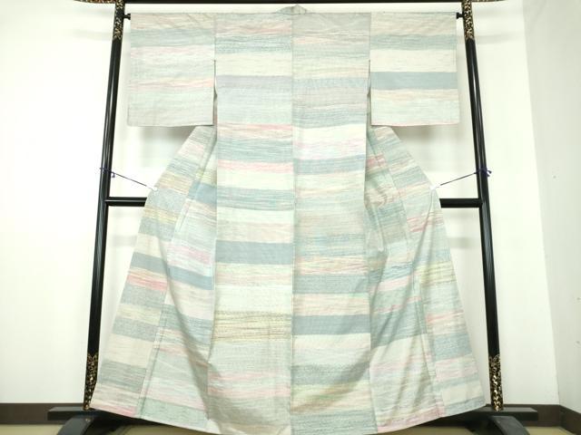 平和屋着物●本場大島紬　横段文　正絹　逸品　未使用　DAAZ0012ps