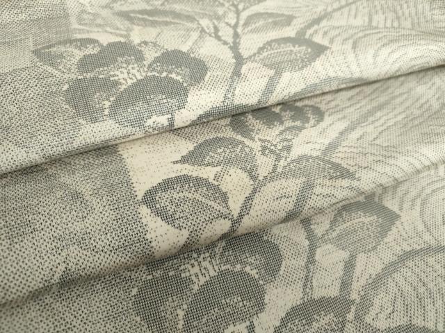 平和屋着物●本場大島紬　白大島　9マルキ　流水花間道　正絹　逸品　DAAZ0014ps