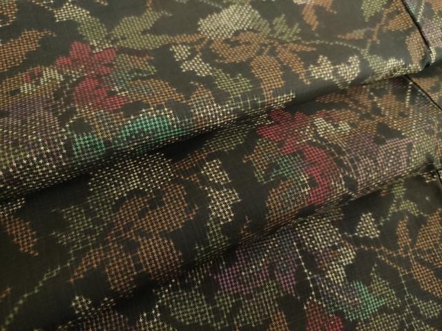 平和屋着物●本場大島紬　7マルキ　草花文　正絹　逸品　DAAZ0018ps