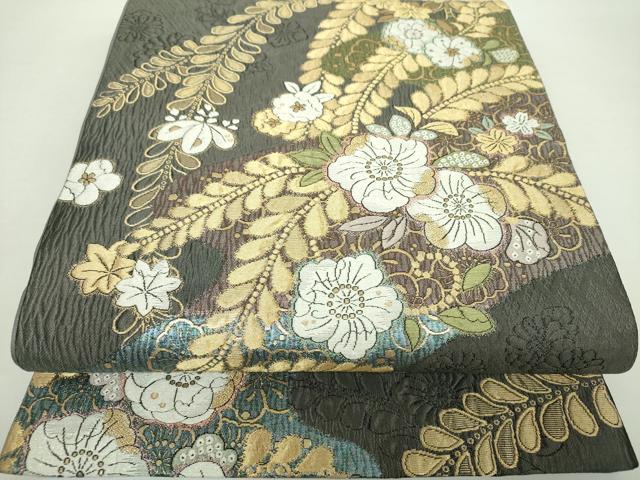 平和屋着物●六通柄袋帯　ふくれ織　辻が花　金銀糸　やまと誂製　正絹　逸品　DAAZ0133ps