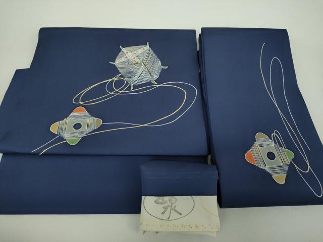 平和屋着物●塩瀬　つけ帯　糸車花文　金彩　五泉　反端付き　正絹　逸品　未使用　DAAZ0144ps