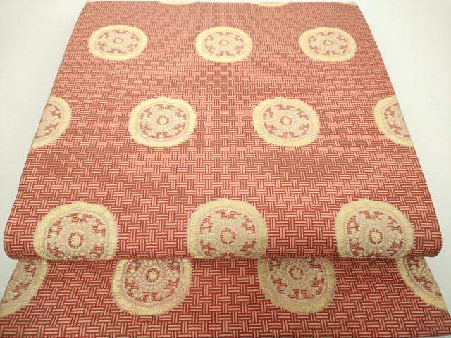 平和屋着物●龍村美術織物 　九寸開き名古屋帯　糸屋輪宝手　金糸　正絹　逸品　DAAZ0154ps