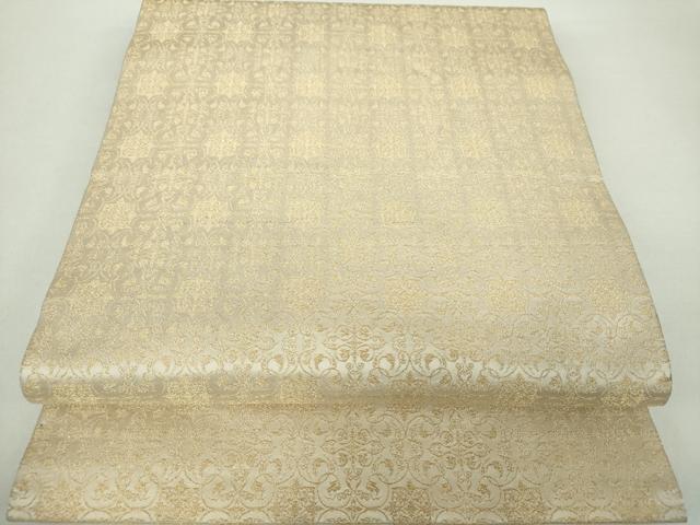 平和屋着物●龍村美術織物　九寸開き名古屋帯　葡萄唐草文錦　金糸　正絹　逸品　DAAZ0158ps