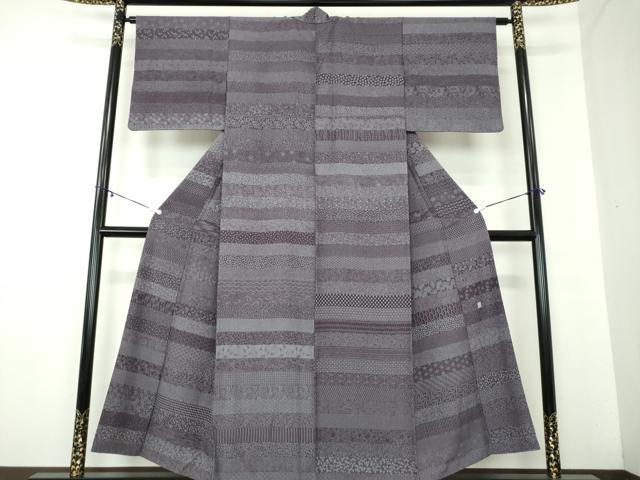 平和屋着物●江戸小紋　作家物　特定三百四拾選　紹巴　吉祥小紋柄　反端付き　正絹　逸品　DAAZ0172ps